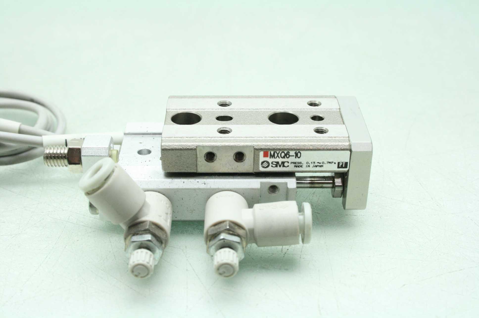 SMC MXQ6-10 Slide Table Air Cylinder w/ 2 Limit Switches | eBay