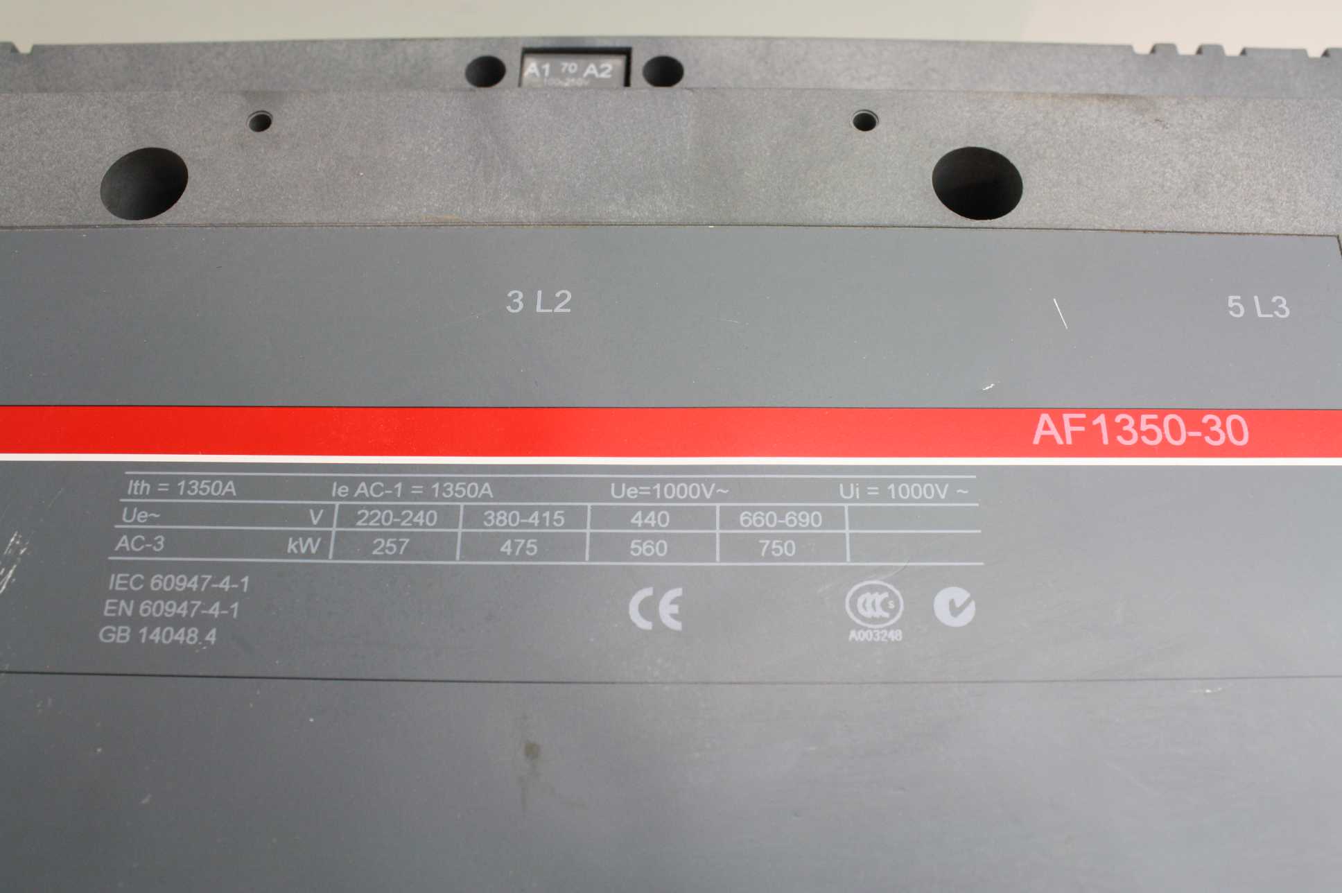 ABB AF1350-30 Contactor 100-250V DC Coil 1350A / 1000V DC / AF135030 ...