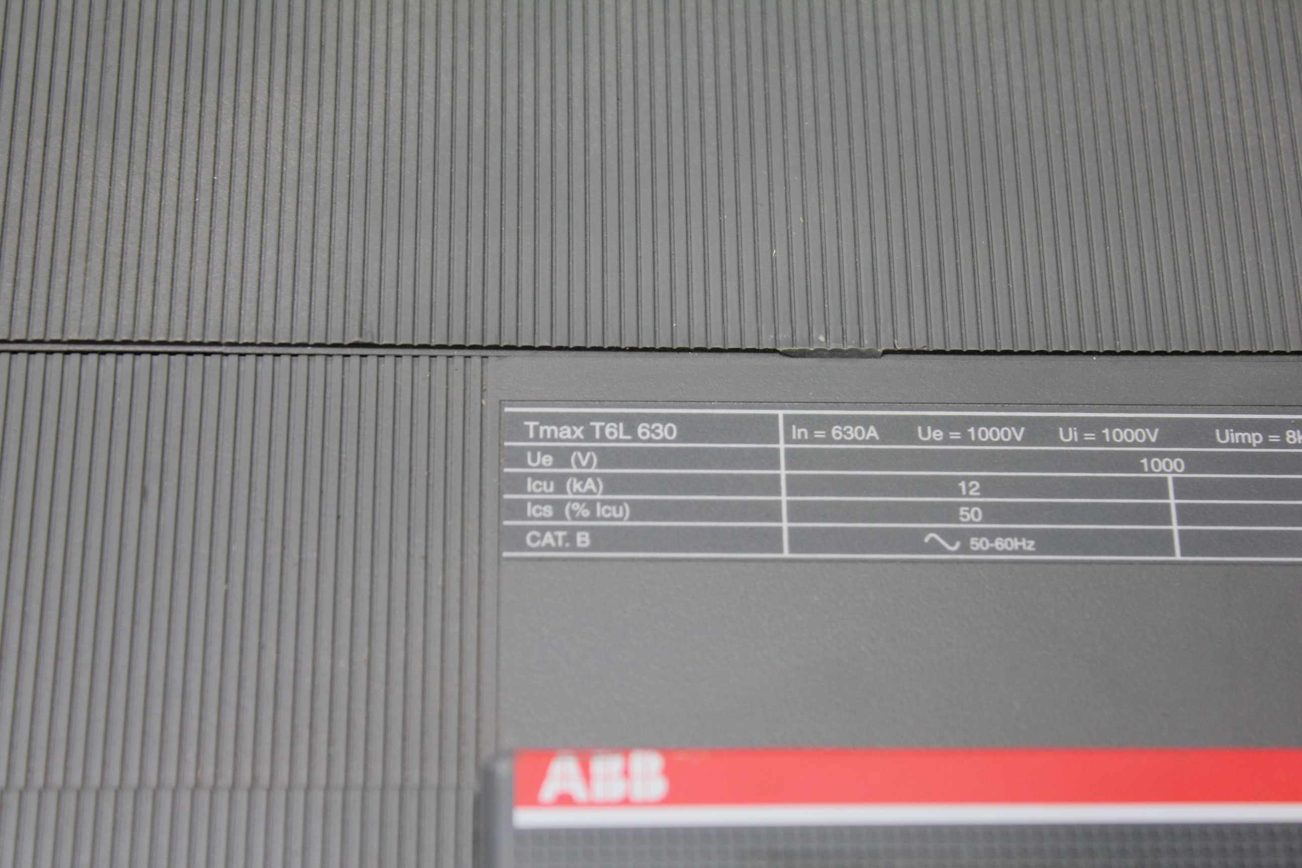 ABB 4 Pole Tmax Series T6L630 Circuit Breaker 630A Trip @ 1000V Ics 150 ...